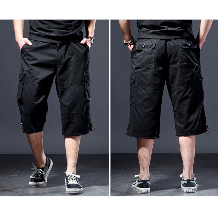 Mens Cargo Long Walk Shorts - Elasticated Waist – Survival Streetwear